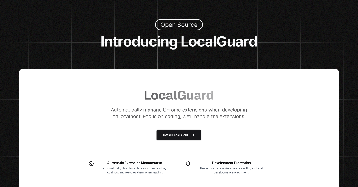 LocalGuard - Disable Chrome Extensions on localhost